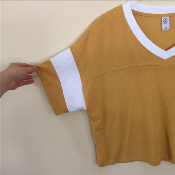 Alternative Apparel | Tops | Alternative Yellow White Cropped Powder ...
